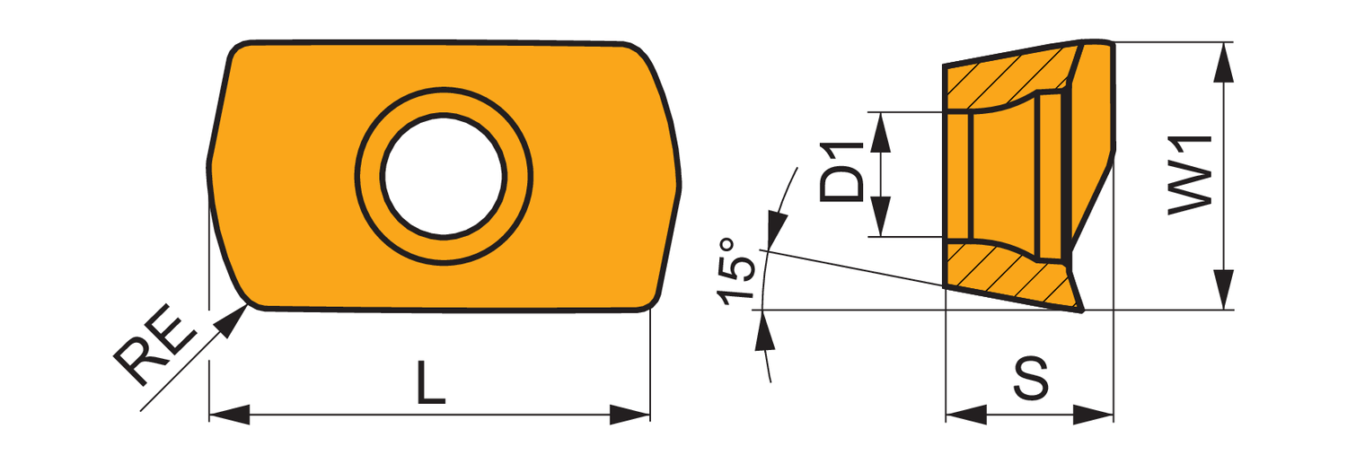 RopeSoapNDope. Milling Insert - High Feed - ADEX 160612SR-HF2:M8310
