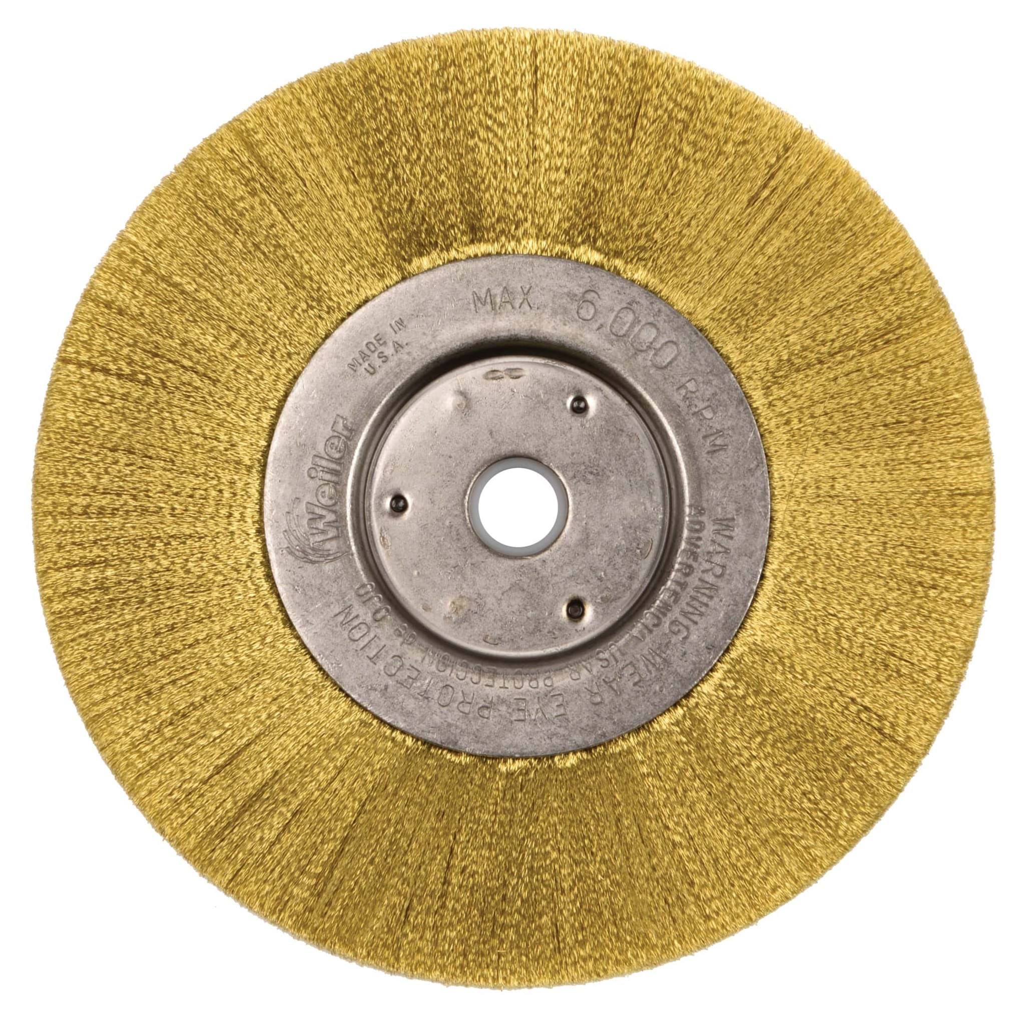 RopeSoapNDope. 6" Narrow Face Crimped Wire Wheel, .005" Brass Fill, 5/8 ...