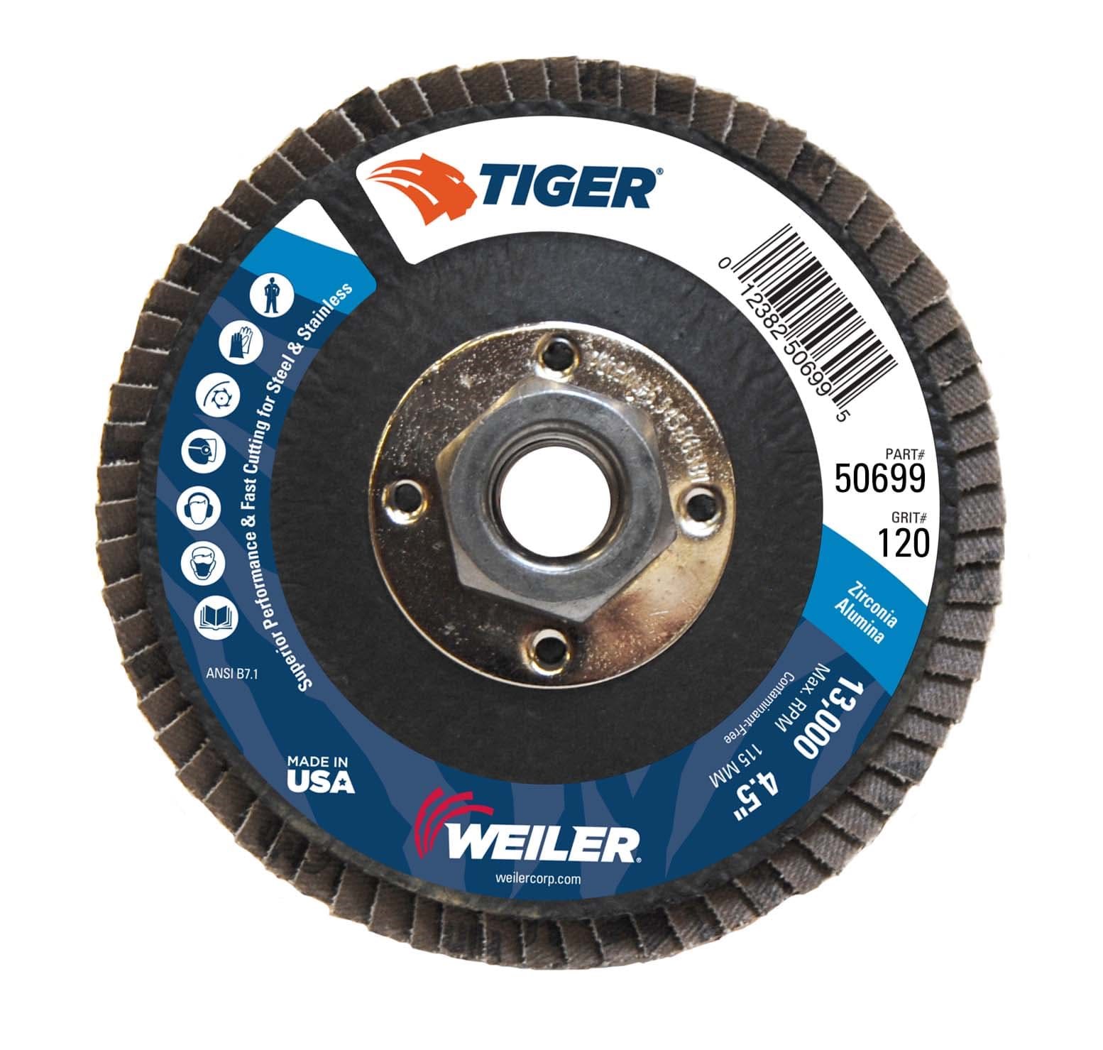 RopeSoapNDope. 4-1/2" Tiger Disc Abrasive Flap Disc, Flat (TY27 ...