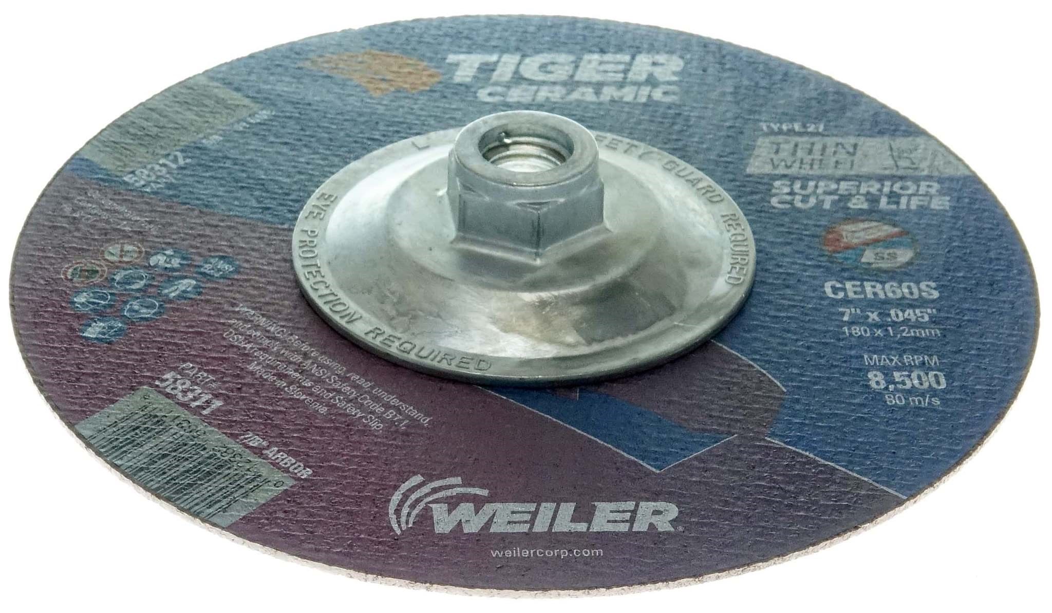 RopeSoapNDope. 7" x .060" Tiger Ceramic Type 27 Cutting Wheel CER60S 5/ ...