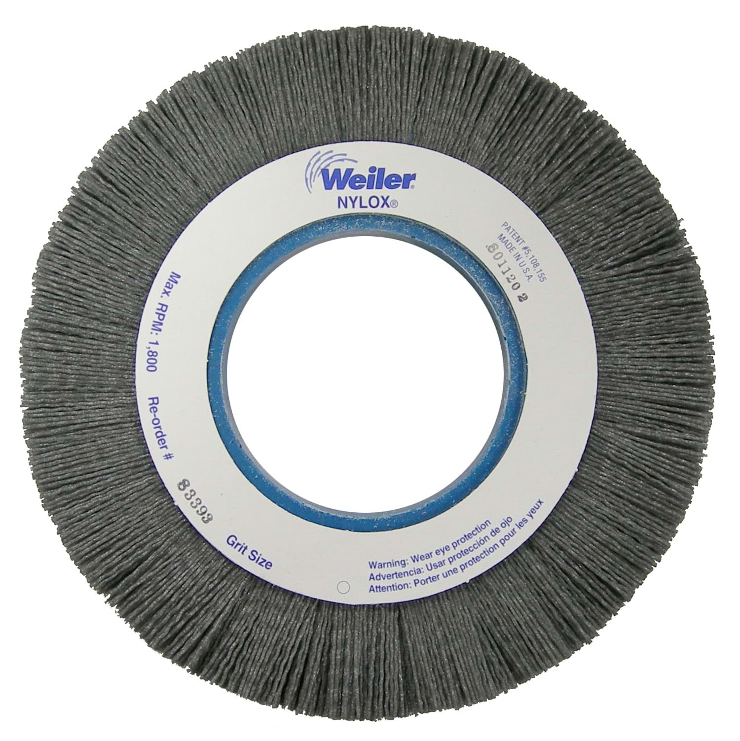 RopeSoapNDope. 8" Crimped Filament Nylox Wheel, .040/80SC Fill, 3-1/4 ...